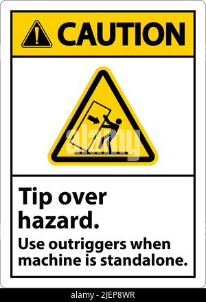 Caution Tip-over hazard sign. General safety signs and symbols Stock ...