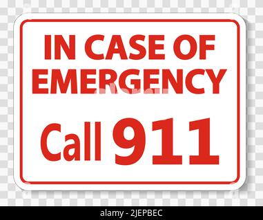 Call 911 Sign on transparent background,vector illustration Stock ...