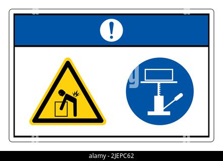 Danger Lift Hazard Use Mechanical Lift Symbol Sign On White Background ...