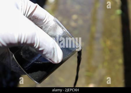 Water samples were collected in industrial canals for inspection Stock ...