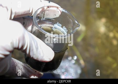 Water samples were collected in industrial canals for inspection Stock ...