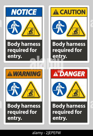 Body Harness Required For Entry Sign Stock Vector Image & Art - Alamy