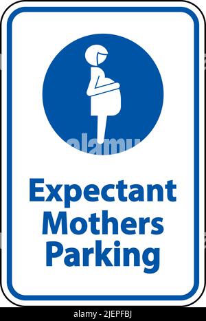 Expectant Mother Parking Sign On White Background Stock Vector Image ...