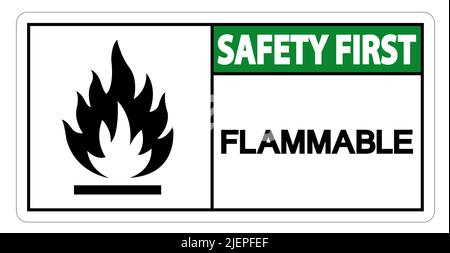 Safety first Flammable Symbol Sign Isolate On White Background,Vector ...