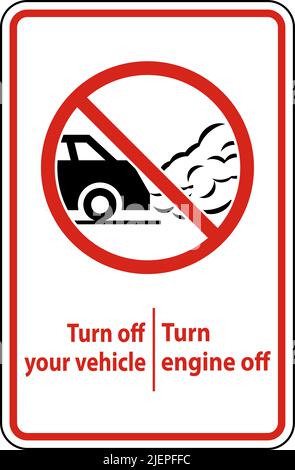 Turn Engine Off Sign On White Background Stock Vector Image & Art - Alamy