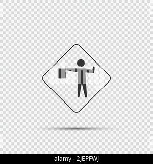 Flagger Ahead Sign,vector illustration Stock Vector Image & Art - Alamy