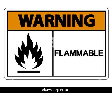 Flammable packaging icon. Flame fire logo symbol. Warning danger sign ...