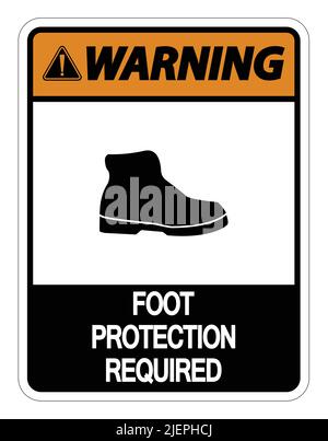 Warning Foot Protection Required Wall Symbol Sign Isolate on ...
