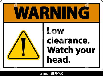 Warning Watch Your Head Sign On White Background Stock Vector Image ...