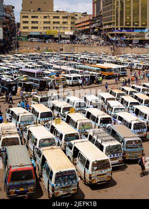 Kampala, Uganda - May 20, 2022: Busy street in Kampala in June, aerial ...