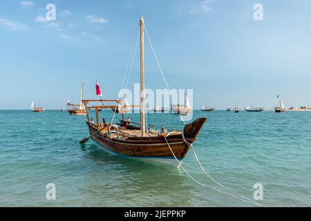 Traditional boat used for pearl diving, Muharraq, Bahrain Stock Photo ...