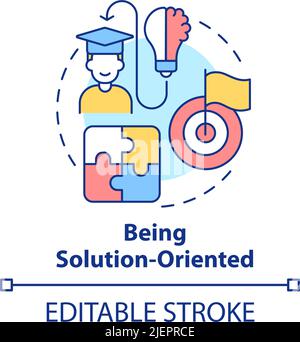 Problem Solving Mindset vector color Icon Design, Genius Mindset Executive stock illustration ...