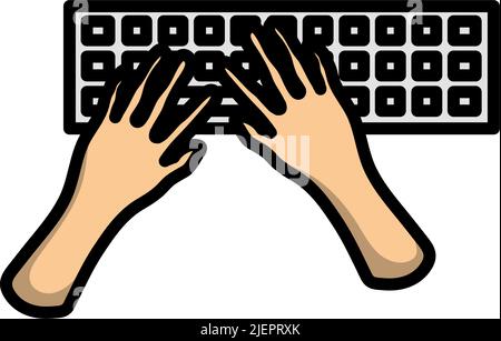 Typing Icon. Editable Bold Outline With Color Fill Design. Vector ...