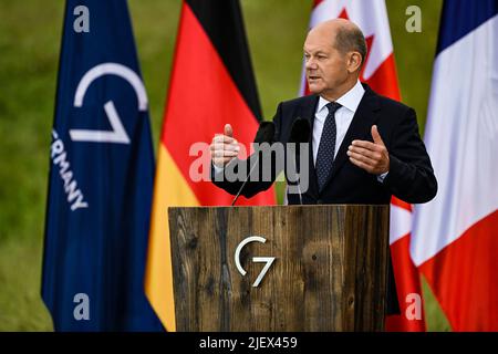 Elmau, Germany. 28th June, 2022. German Chancellor Olaf Scholz (SPD ...