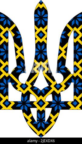 Vector icon of Trident symbol. Tryzub 3d sign Stock Vector Image & Art ...