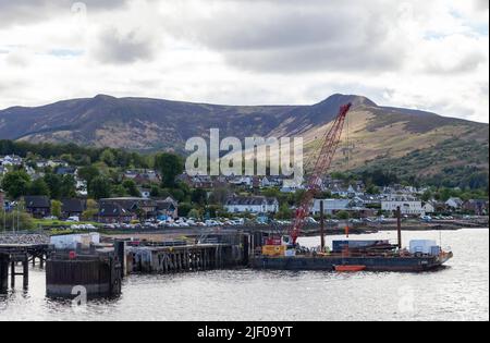 Brodick harbour from the calmac ferry Stock Photo - Alamy