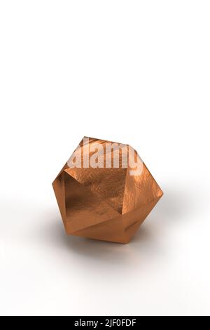 Abstract 3D rendering of geometric ikosaeder shape as modern background ...