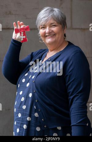 Dr Isabelle Kerr after receiving her MBE from the Princess Royal at the ...