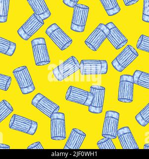 High chef hat sketch seamless pattern. Kitchen traditional element for ...