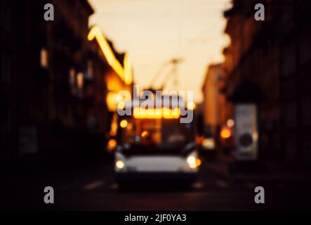 An image of blurry lights during sunset Stock Photo - Alamy