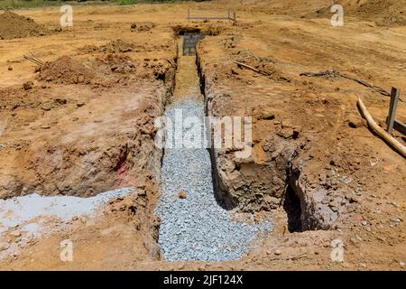 Ground dug for foundation Stock Photo - Alamy