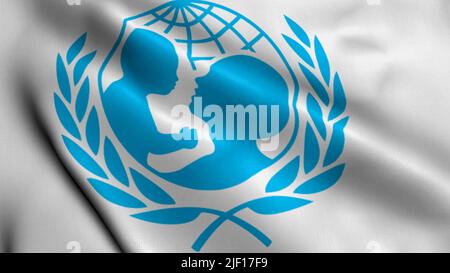 3D Realistic, UNICEF Flag Stock Photo - Alamy