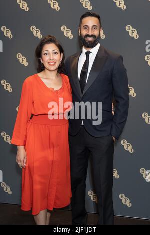 Monica Chadha and Randeep Sidhu attend the BFI Chair's Dinner at Claridge's in London. Picture ...