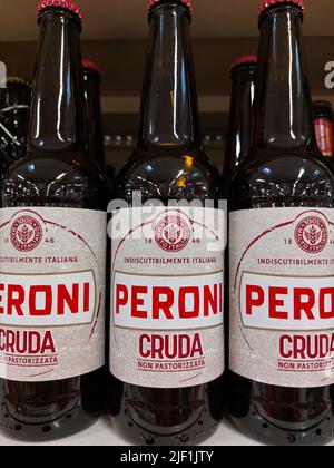 Peroni Italian beer in a supermarket Stock Photo - Alamy