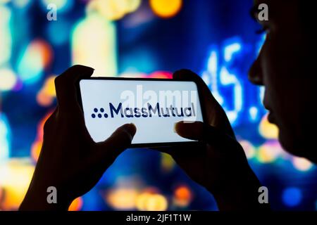 In this photo illustration, the Massachusetts Mutual Life Insurance ...