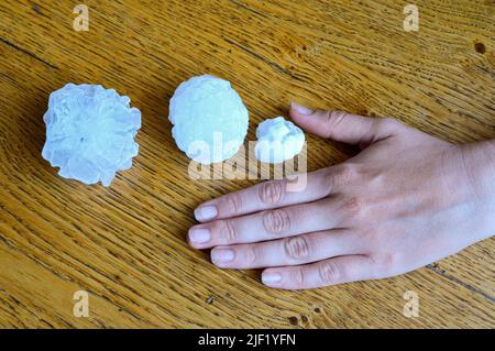 Impressive large hailstones fell during a supercelular hailstorm which ...