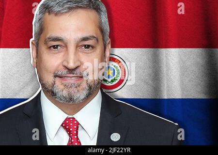 Mario Abdo Benítez and flag of Paraguay Stock Photo - Alamy