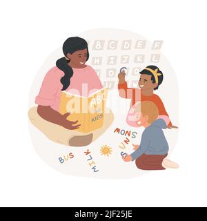 Making words with letters isolated cartoon vector illustration Stock ...