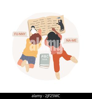 Language skills in early education isolated cartoon vector illustration ...