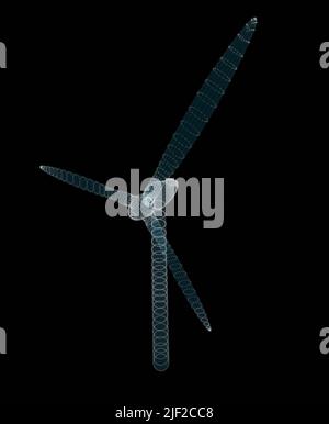 Wind turbines on black background Stock Photo - Alamy