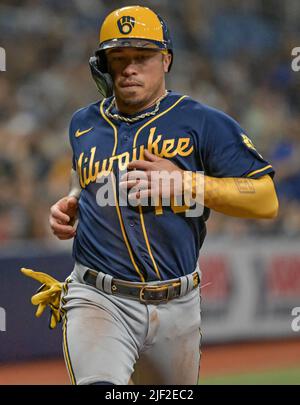 Milwaukee Brewers' Luis Urias during the ninth inning of a baseball ...