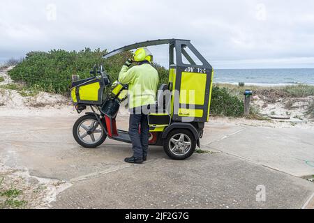 29 June 2022: An Australia Post electric delivery vehicle, Adelaide ...