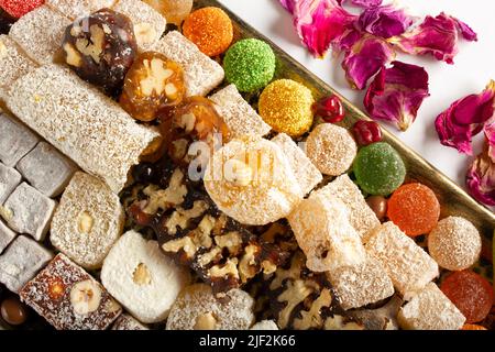 assorted Turkish delights in tray Stock Photo - Alamy