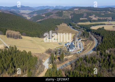Aerial view, Hotel Rimberg, Osterwald, Schmallenberg, Sauerland, North ...