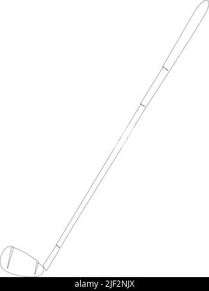 Continuous line drawing of golf club and ball vector illustration Stock ...