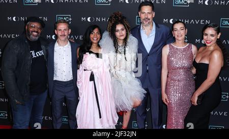 (L-R) MOONHAVEN Cast - Kadeem Hardison, Dominic Monaghan, Amara Karan ...