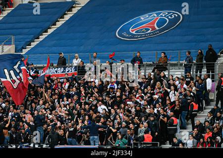 Parisian supporters illustration or Ultras KOP fans crowd with a giant ...