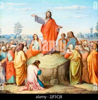 The Sermon On The Mount Bible Story Painting By Henry Coller Stock ...