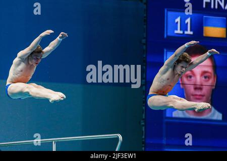 BUDAPEST, HUNGARY - JUNE 28: Oleksii Sereda of Ukraine, Kirill Boliukh ...