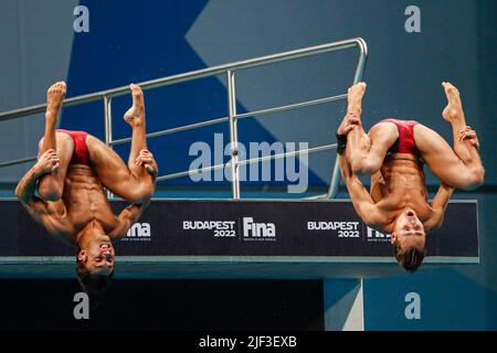 BUDAPEST, HUNGARY - JUNE 28: Maxwell Flory of USA, Zachary Cooper of ...
