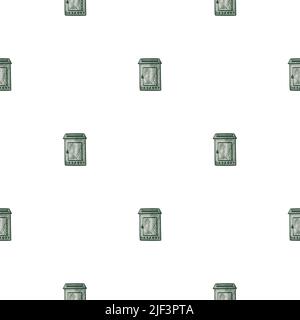 Mailbox engraved seamless pattern. Vintage letterbox in hand drawn ...