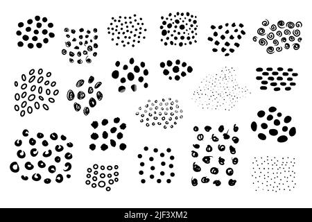 Set of hand drawn dot, comma, exclamation and question marks on a ...