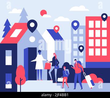 Moving into new home concept scene. Vector illustration Stock Vector ...