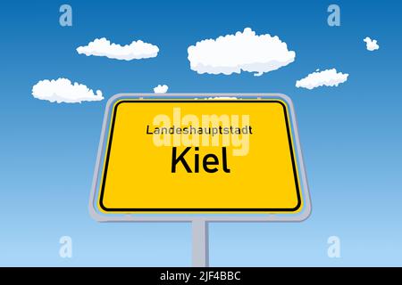Kiel city sign in Germany. City name welcome road sign vector ...