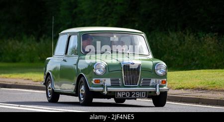 Vintage Riley Elf car. Wheels of Yesteryear outing driving through East ...