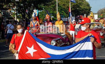 Varadero, Cuba, May 1st 2022: colorful carnival parade on labor day in ...